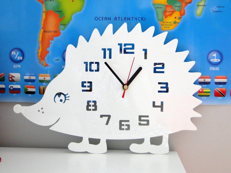 Wall Clock Hedgehog Children Clock Gift Funny Clock - Etsy
