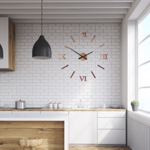 Large Wall Clock, Big Wall Clock, Numero 29.53 75cm Metalic Copper - Etsy