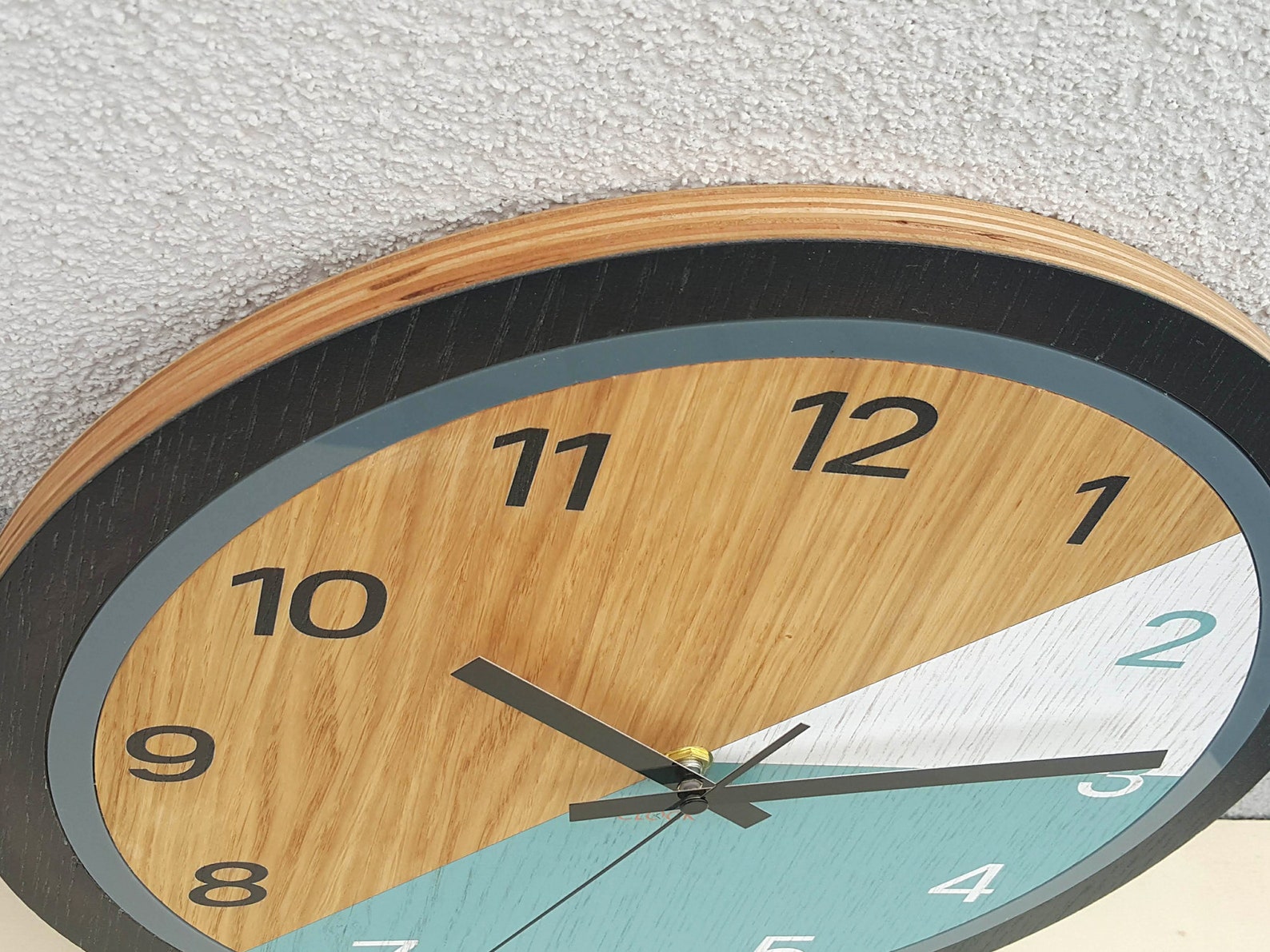 Scandi Wall Clock With Pastel Colors Minimalist Wooden Clock | Etsy