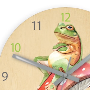Personalized Wooden Clock - Sweet Frog, With Name, Dates, Clock With ...