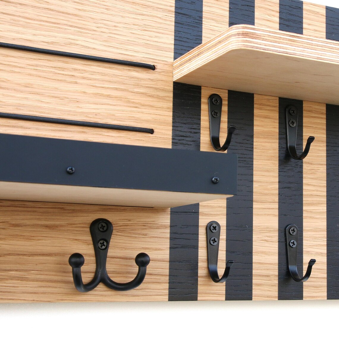 Wooden Key Holder With Shelf – Wall Organizer for Entryway, Modern Key ...