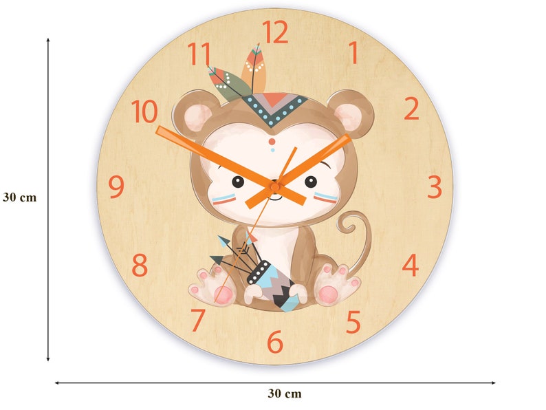Children Wall Clock Indian Monkey With Personalizen Name - Etsy