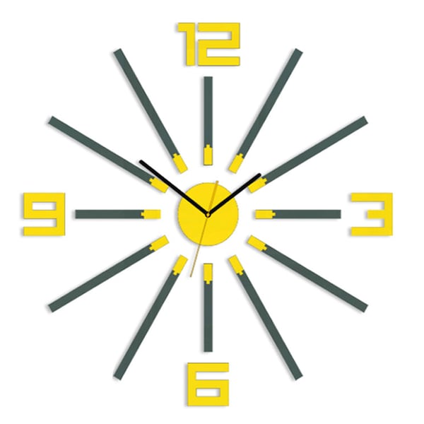 Yellow Wall Clock - Etsy
