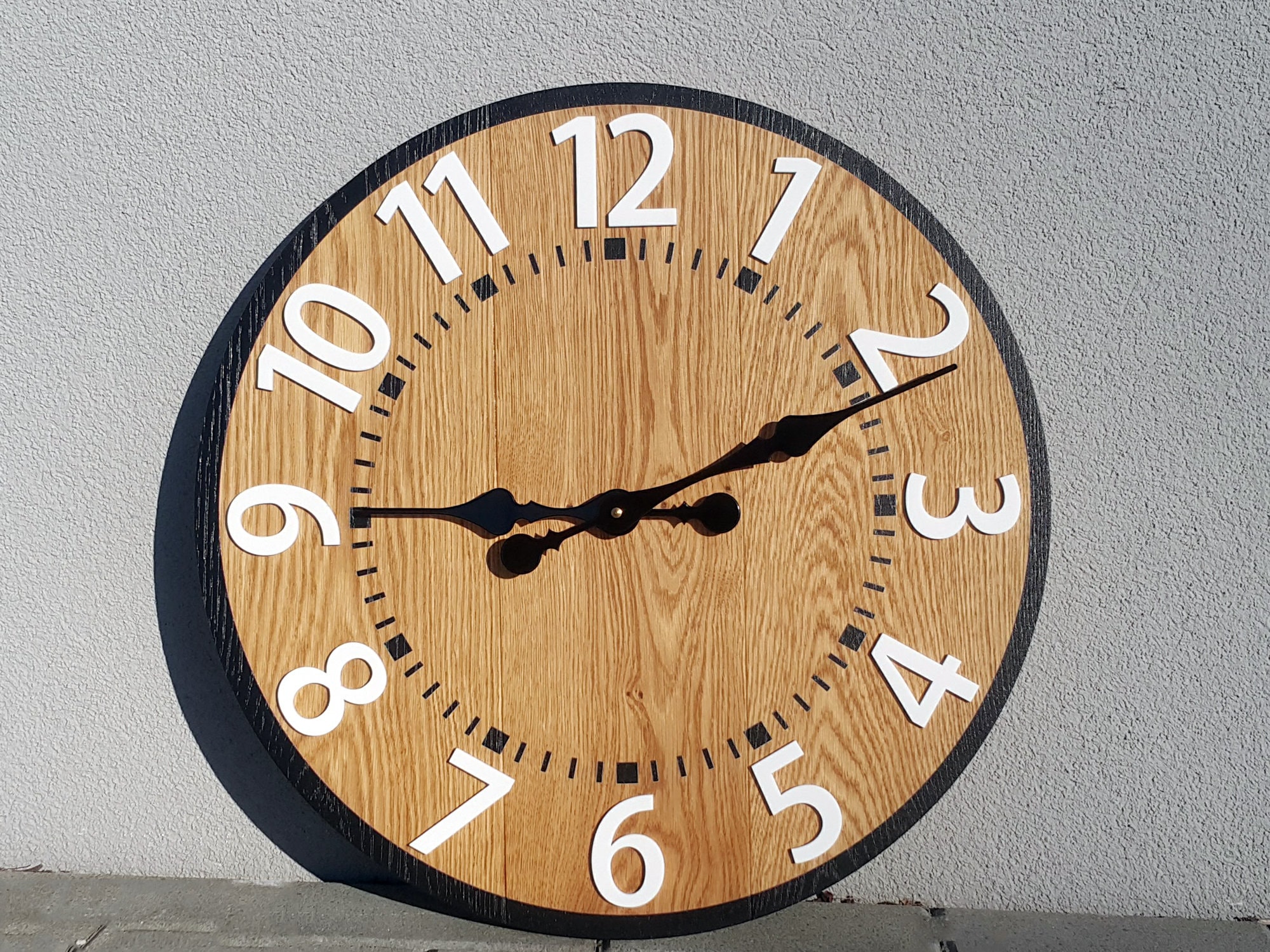 Wood clock Berlin- White - clock with numbers ,Loft wall clock, Modern ... Wood clock Berlin- White - clock with numbers ,Loft wall clock, Modern ...