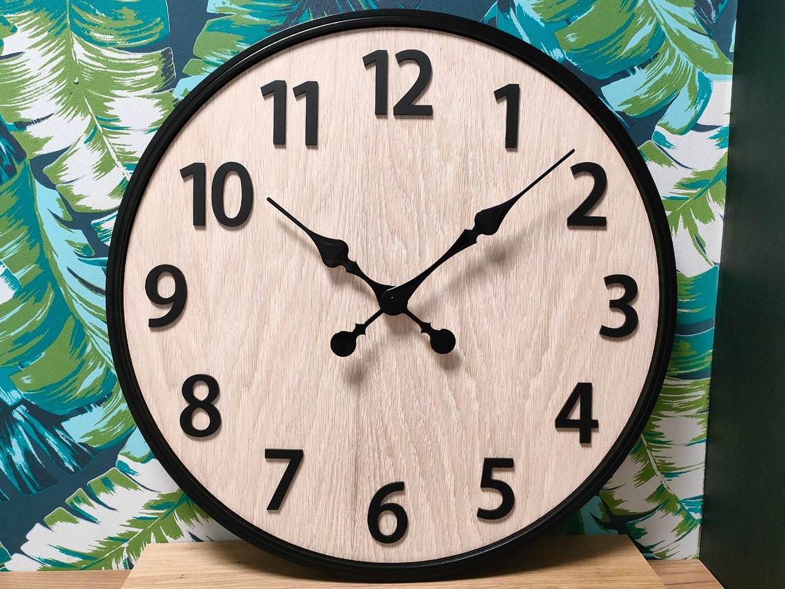 Metal Loft Clock, Farmhouse White Wall Clock , Bike Clock, Large Clock ...