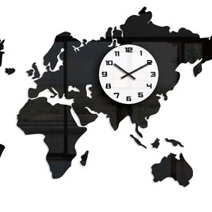 Large Wall Clock, Clock World, Clock Map, Modern Clock, Wall Decoration ...