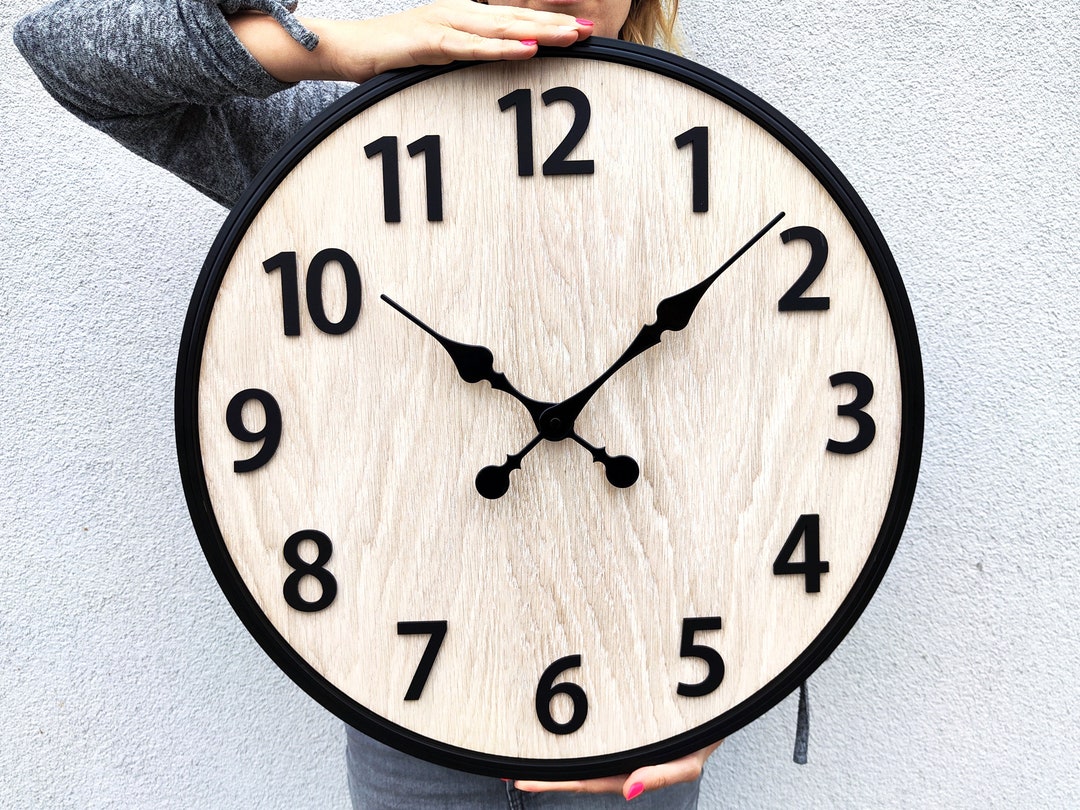 Metal Loft Clock, Farmhouse White Wall Clock , Bike Clock, Large Clock ...