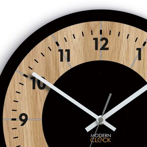 Wall Clock - OAK 13 in - Tokio With Numbers - Wood Clock - Black and ...