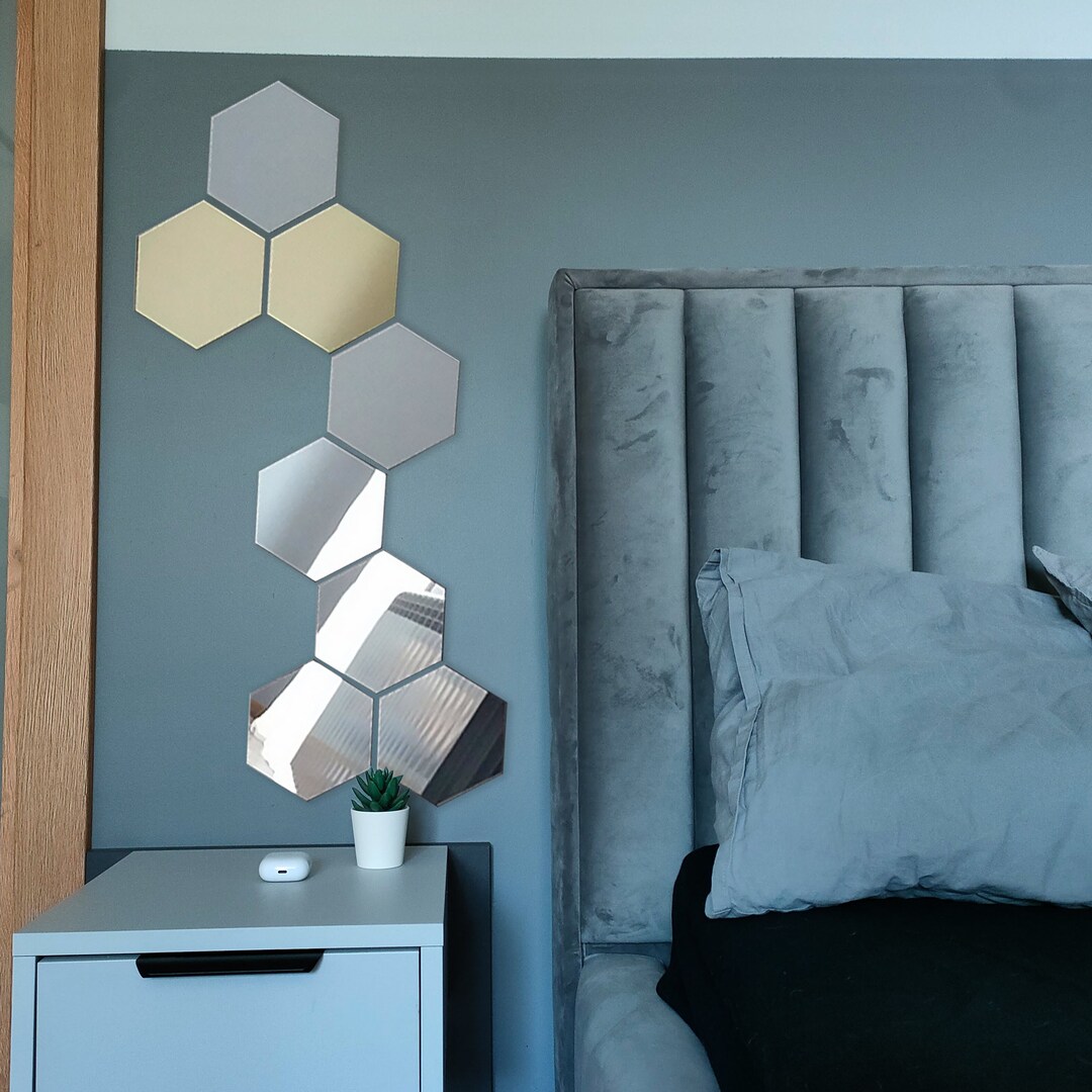 Hexagon Shape Mirror Wall Decal Wall Sticker 3 Pcs - Etsy