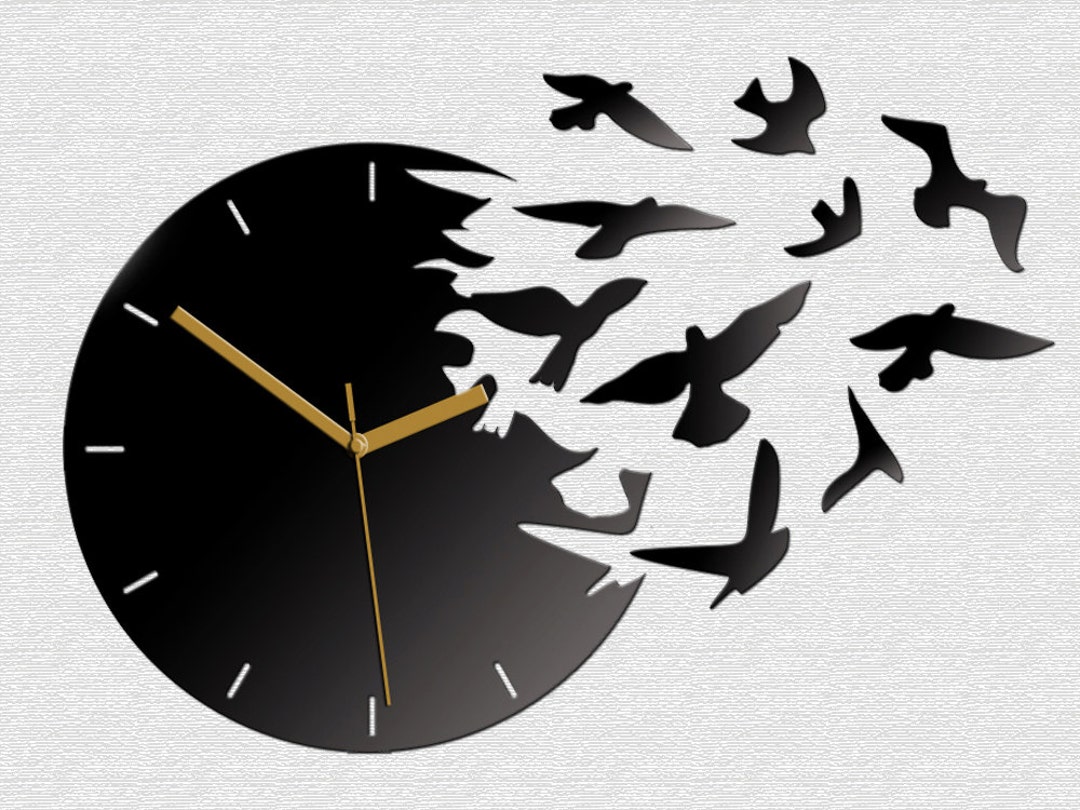 Wall Clock BIRDS of Paradise Modern Clock Gift Wall Decoration Wall ...