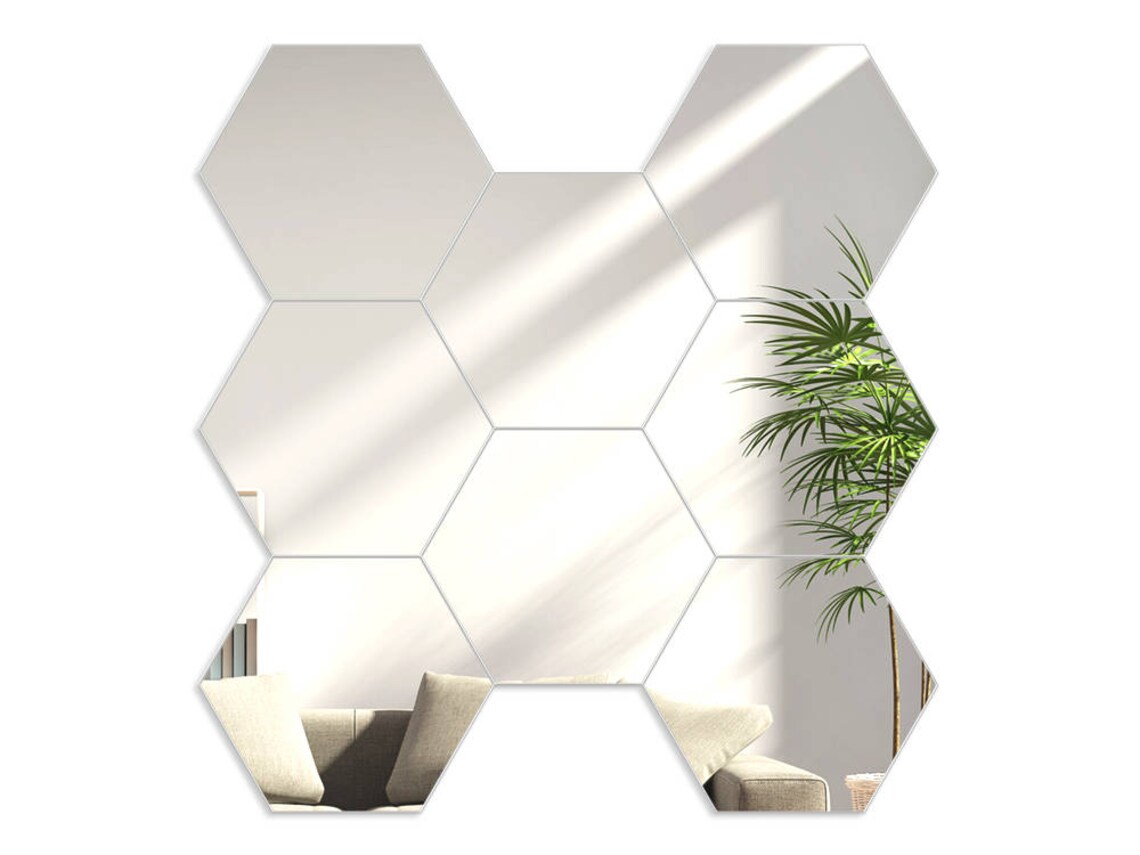 Hexagon Shape Mirror Wall Decal Wall Sticker 8pcs - Etsy
