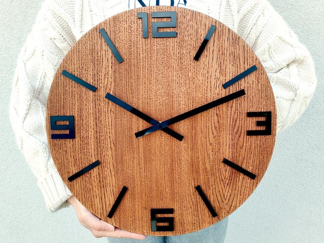 Loft Clock, Farmhouse Wall Clock , Large Clock, Rusted Wall Clock, Wood ...