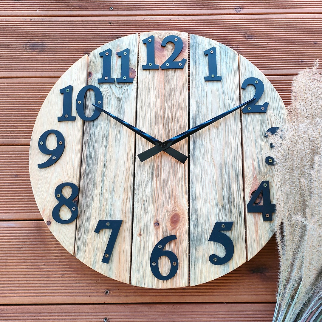 Large Wall Clock, , Rustic Wall Decor, Farmhouse Wall Decor, Home Decor ...