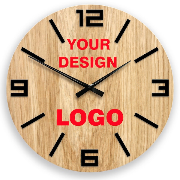 Custom Wood Logo Clock - Etsy UK