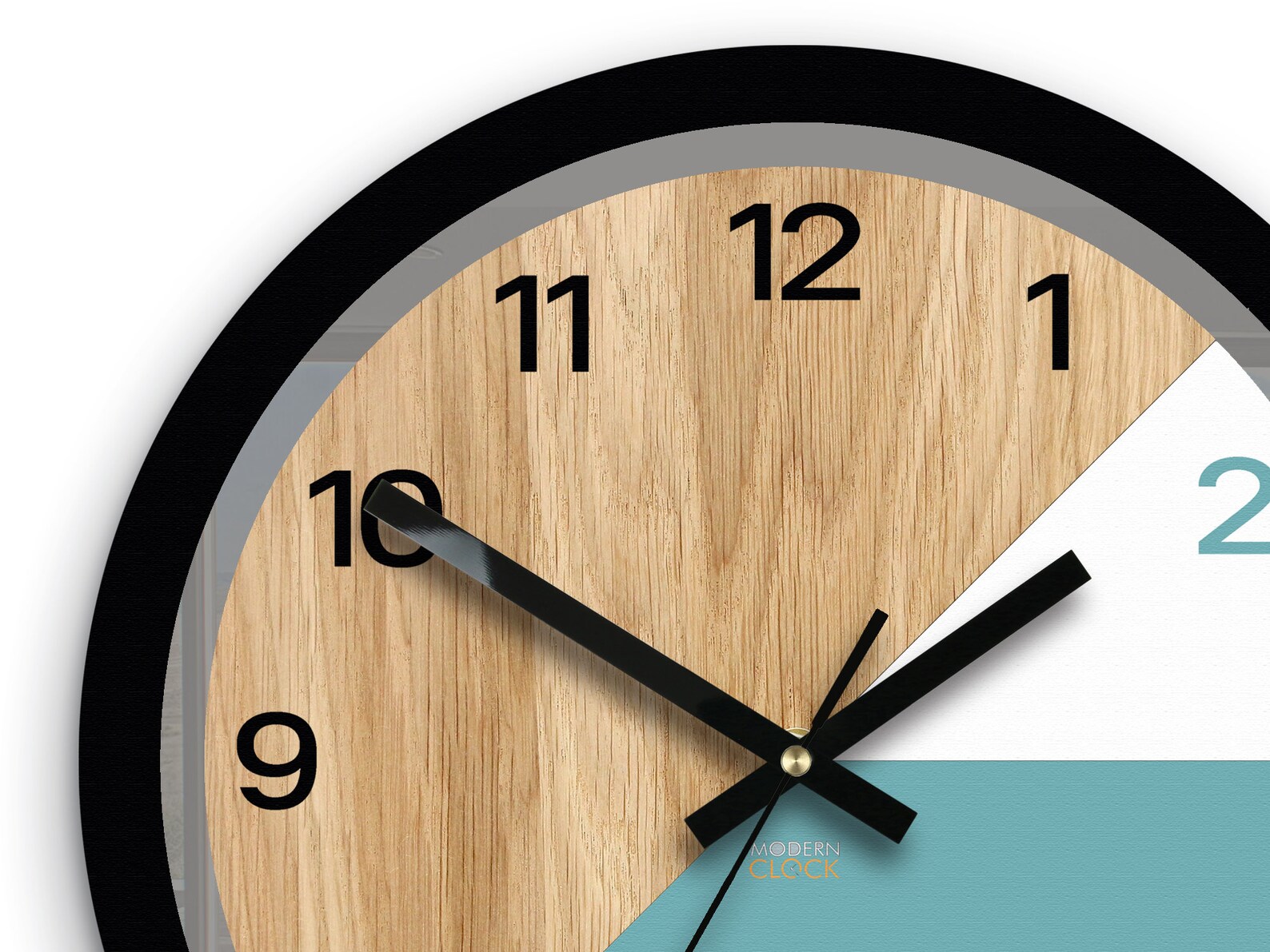 Scandi Wall Clock With Pastel Colors Minimalist Wooden Clock | Etsy