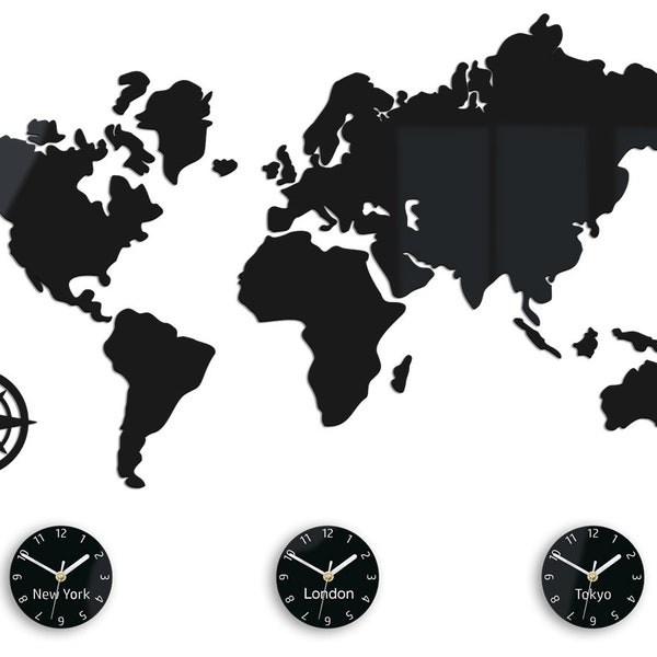 Map Wall Clock - Etsy
