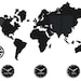 LARGE Wall Clock, Time Zones, New York, London, Tokyo, World Clock ...