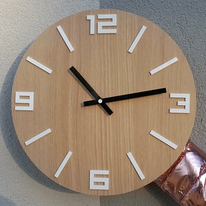 Wall Clock Oak Bianco, Unique Wall Clock, Silent Modernclock ...