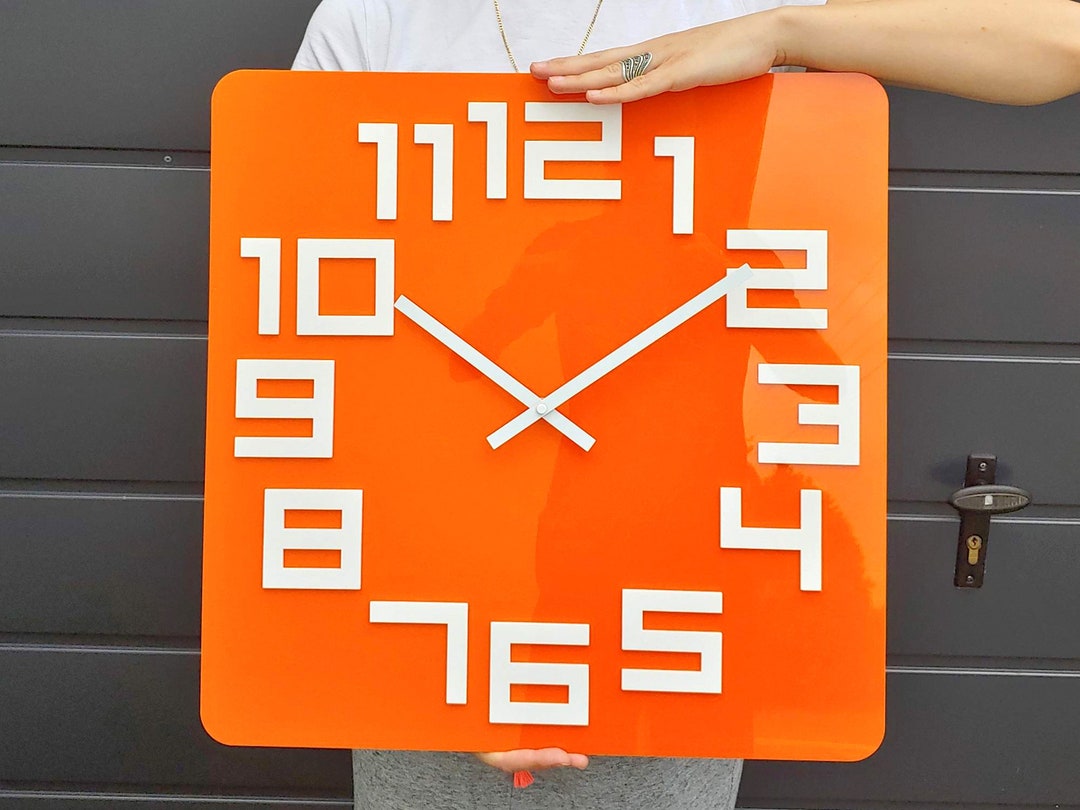 Large Wall Clock 23.23gift Wall Decoration Clocks Orange Wall Clock - Etsy
