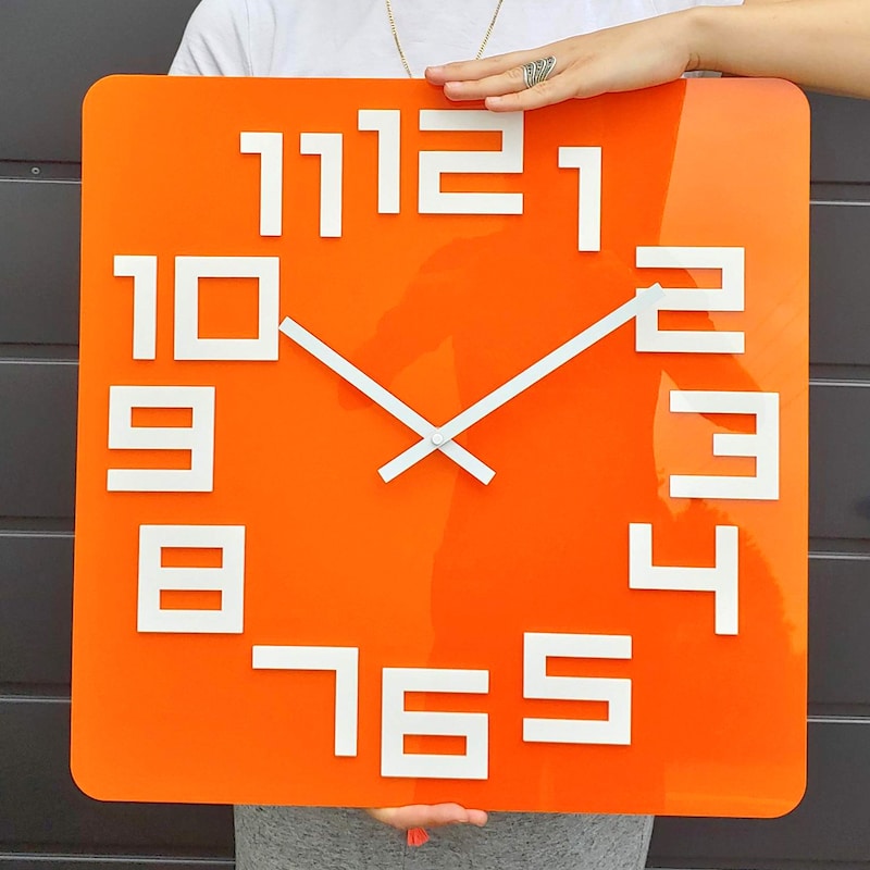 Orange Clock - Etsy