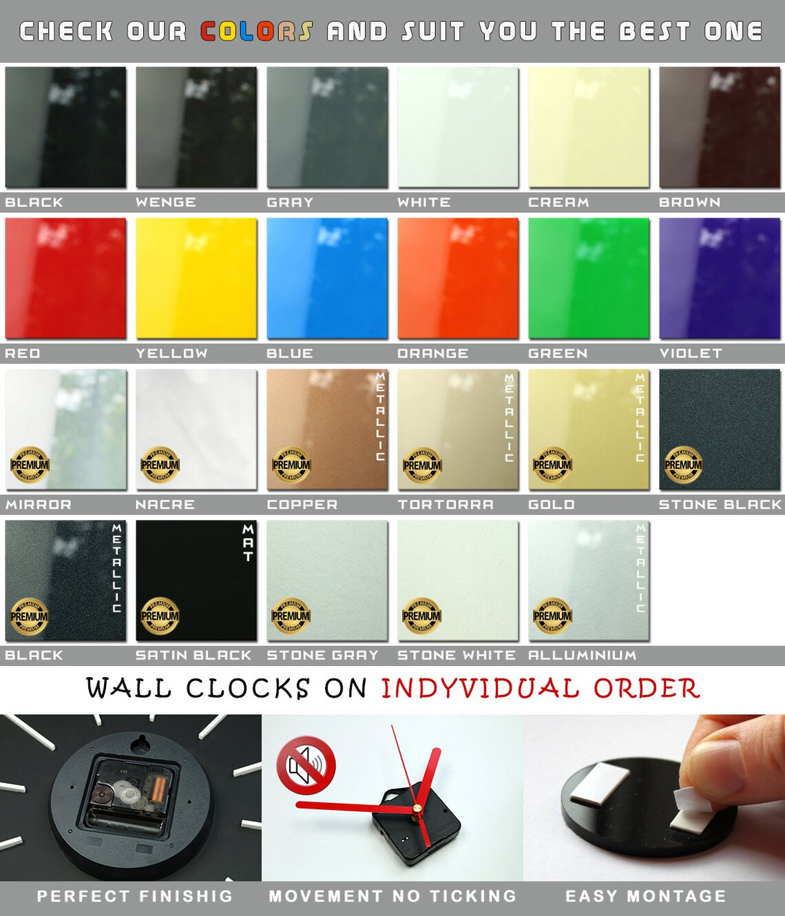 Clock Wall Clock modern wall clock children clock gift kids | Etsy