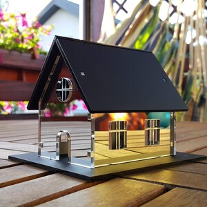 Miniature House, Black and Mirror House, Architecture Decor, Geometric ...