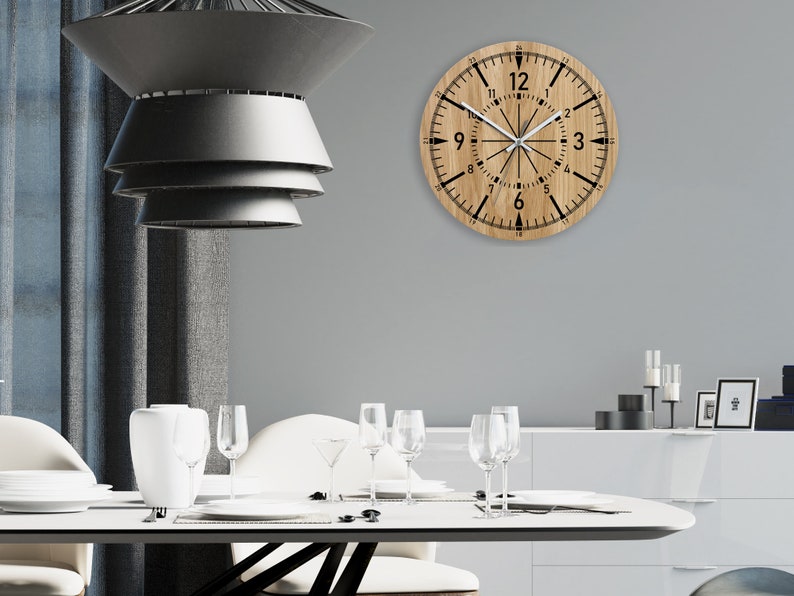 Wood Clock Avatar Pilot Clock Geometric Wall Clock - Etsy