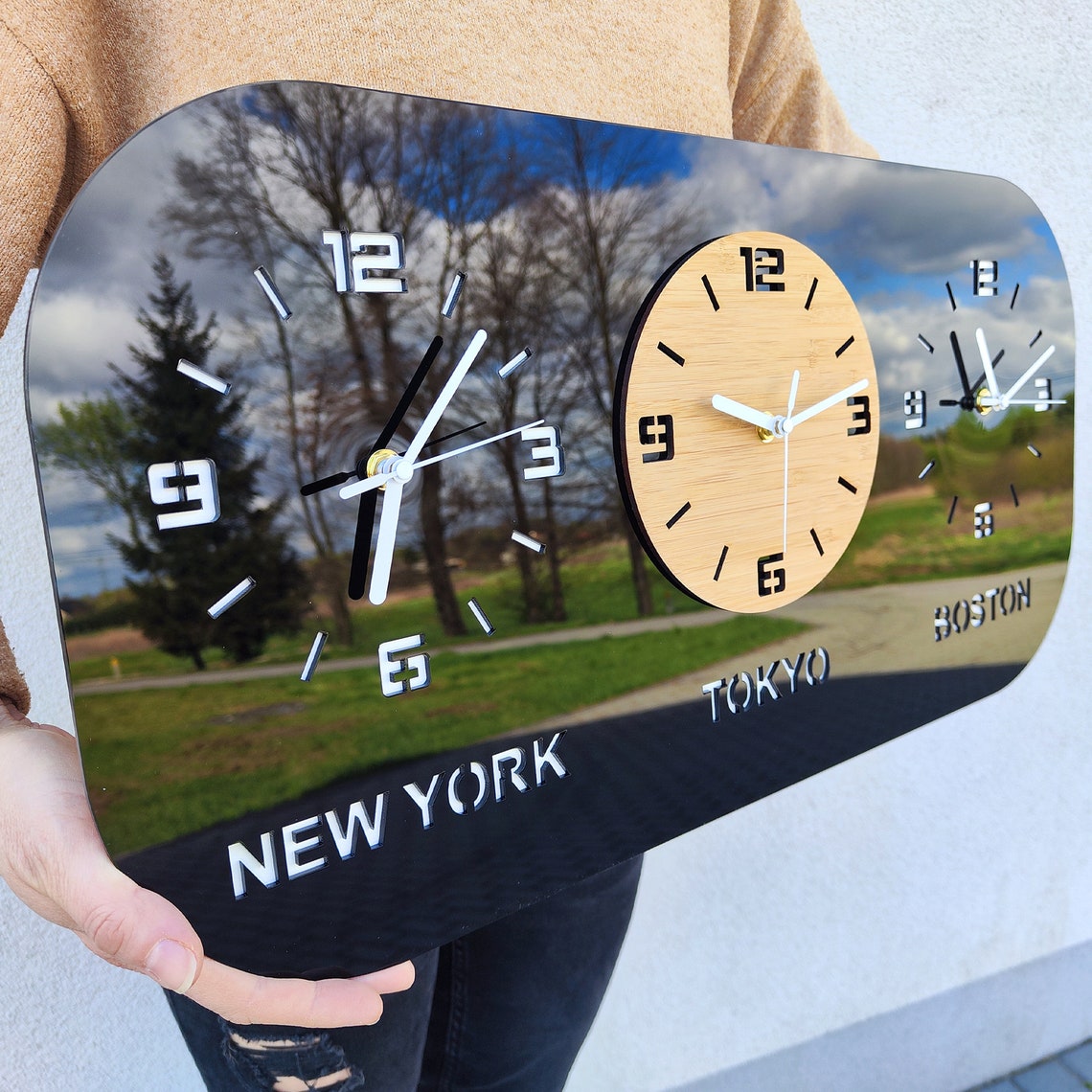 World Time Zone Clock - Modern Hotel Reception Timezone Clocks ...