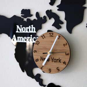 LARGE Wall Clock, Time Zones, World Clock, World Map, 100cm X 56cm / 39 ...