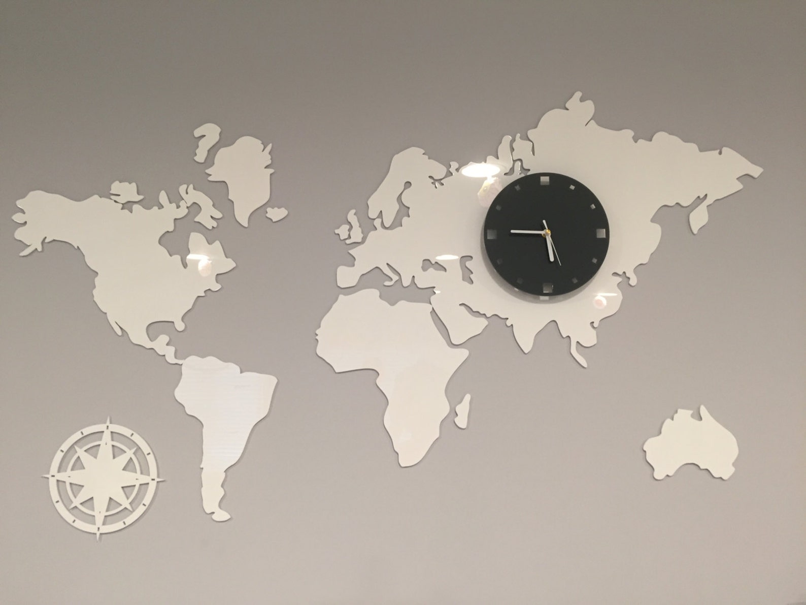 Big Wall Clock WORLD MAP Modern Clock Gift Wall Decoration - Etsy