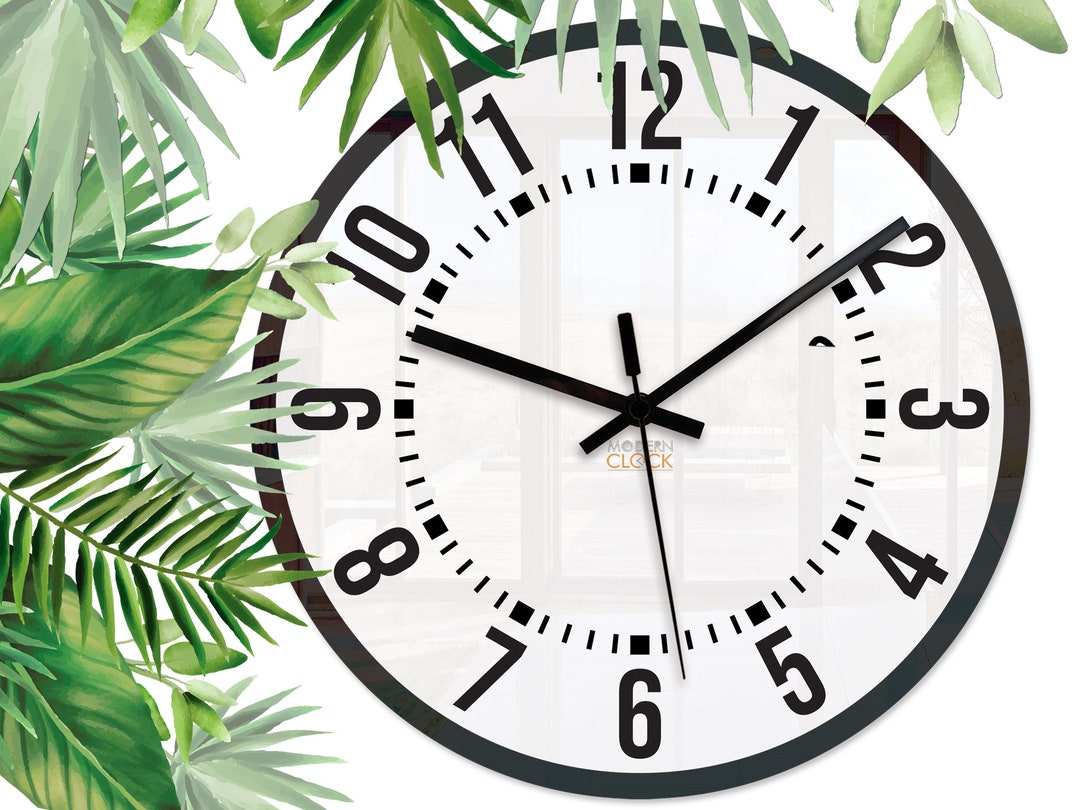 Large Wall Clock, Black Clock, Wall Clock, Gift, Wall Decor, Modern ...