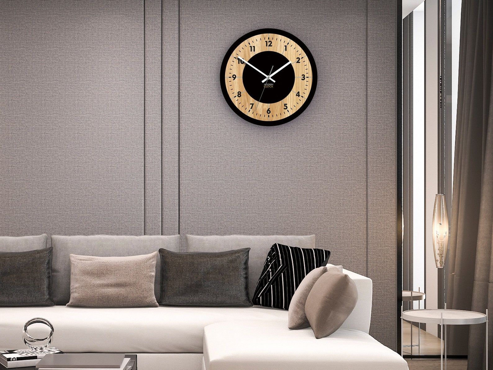 Wall Clock OAK 13 in Tokio With Numbers Wood Clock | Etsy