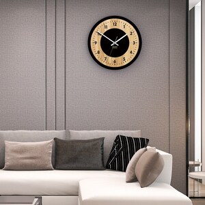 Wall Clock - OAK 13 in - Tokio With Numbers - Wood Clock - Black and ...