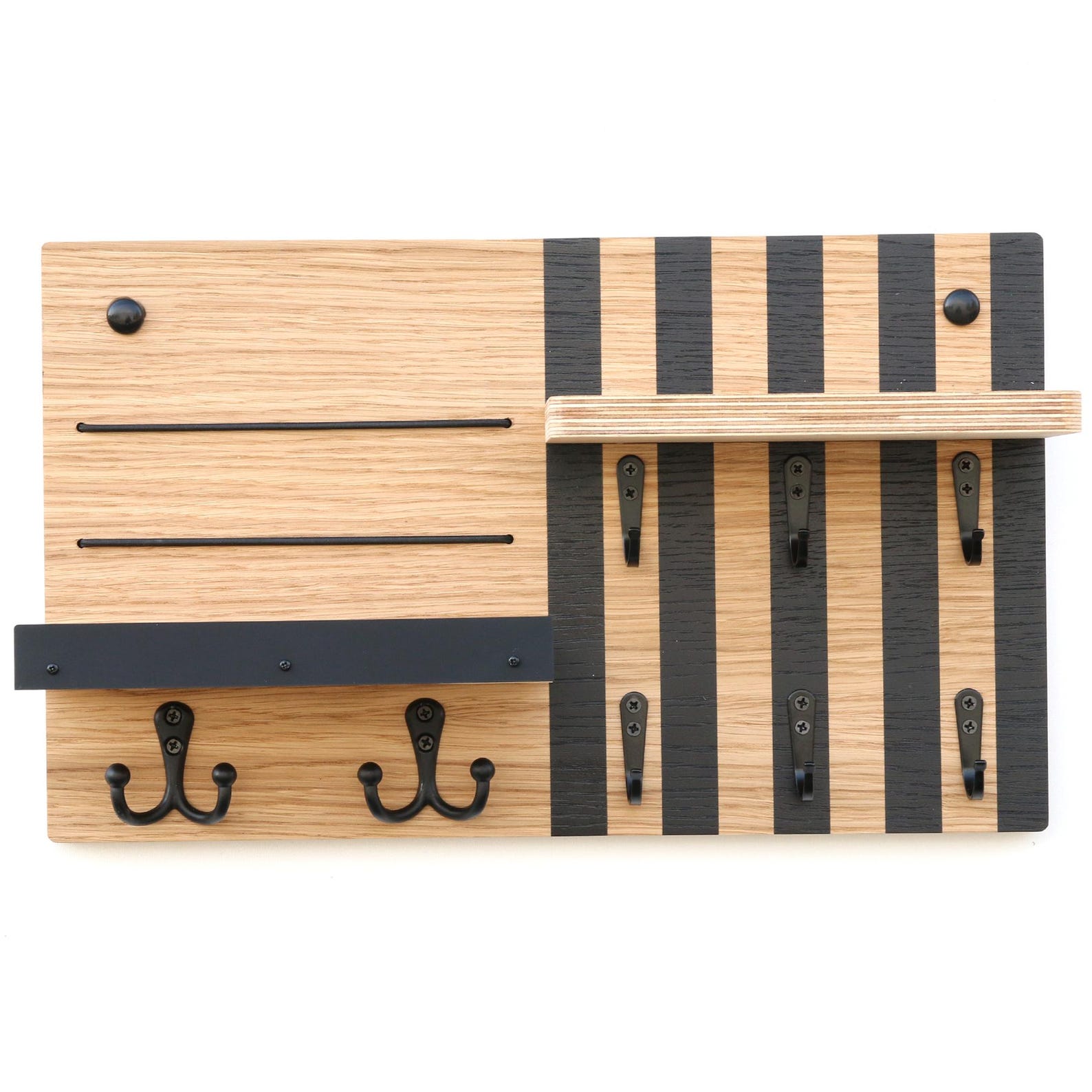 Wooden Key Holder With Shelf – Wall Organizer for Entryway, Modern Key ...