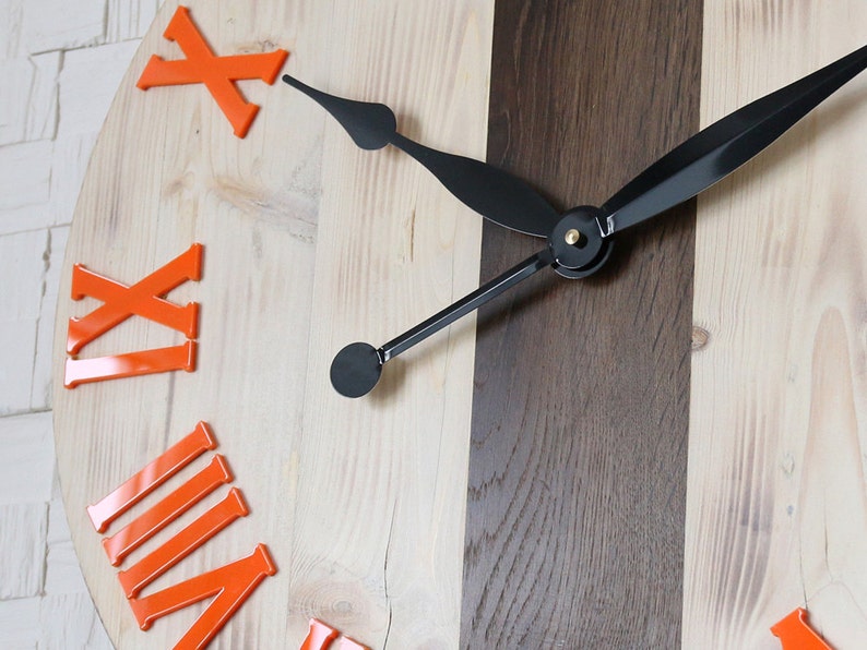 Large Wall Clock 19 Inch Rustic Wall Clock Natural | Etsy