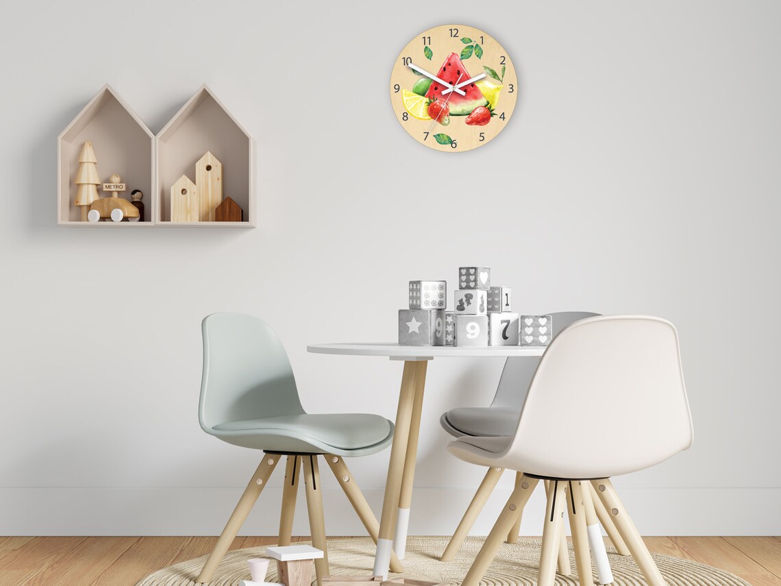 Kids Clock Watermelon Childrens Wall Clock Kids Clock - Etsy