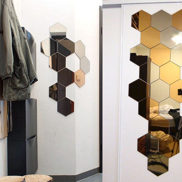 Hexagon Mirror Stickers - Etsy