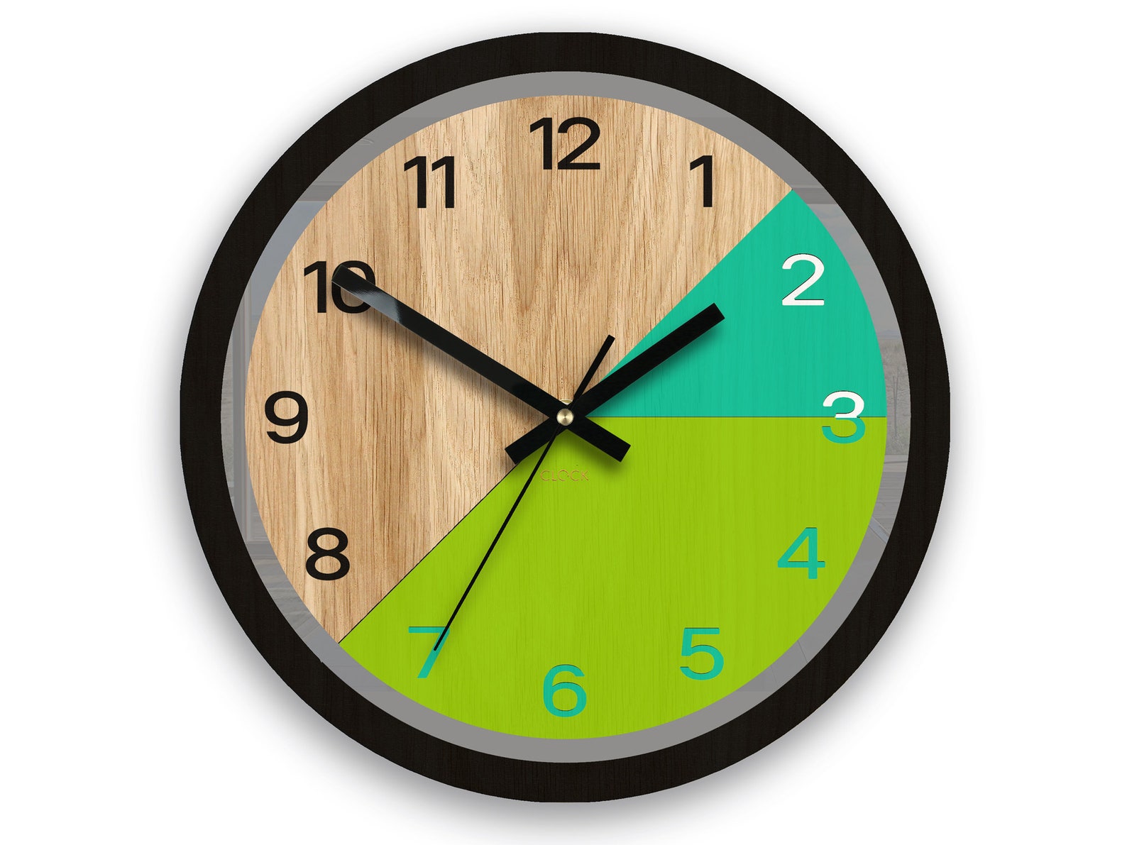 Scandi Wall Clock With Pastel Colors Minimalist Wooden Clock - Etsy