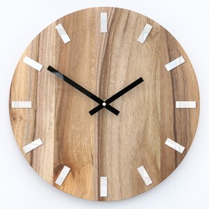 Walnut Wall Clock 100% Walnut Wood Wood Clock Simple - Etsy