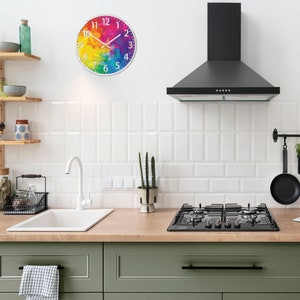 Modernclock , Rainbow Color Swatch Wall Clock With White Numerals ...