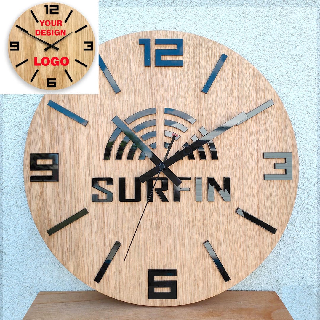 Personalized Logo Wall Clock – Custom Branded Clock – Business Logo ...