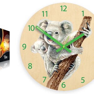 Personalized Clock - Koala, With Name, Dates, Clock With Numbers ...