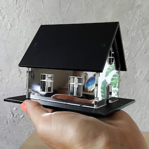 Miniature House, Black and Mirror House, Architecture Decor, Geometric ...