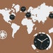 Big Wall Clock WORLD MAP 4time Zones Modern Clock Gift Wall Decoration ...