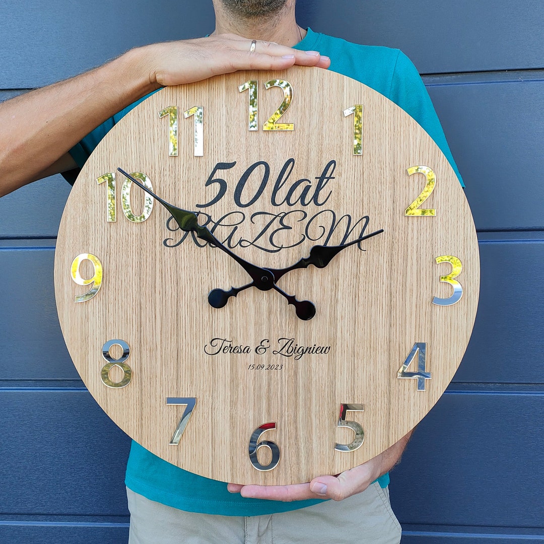 Large Wall Clock, Personalized Wall Clock, Wedding Gift, Wedding Wall ...