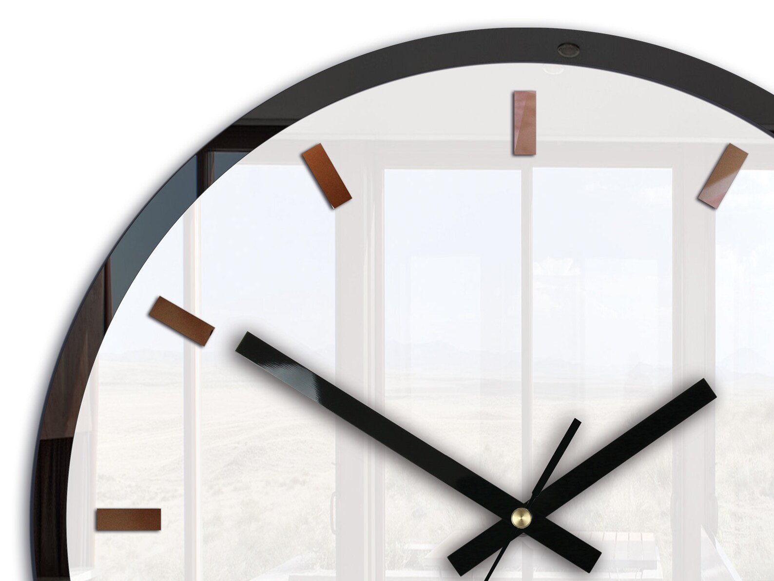 Large Wall Clock Silent Wall Clock White Clock With Copper - Etsy