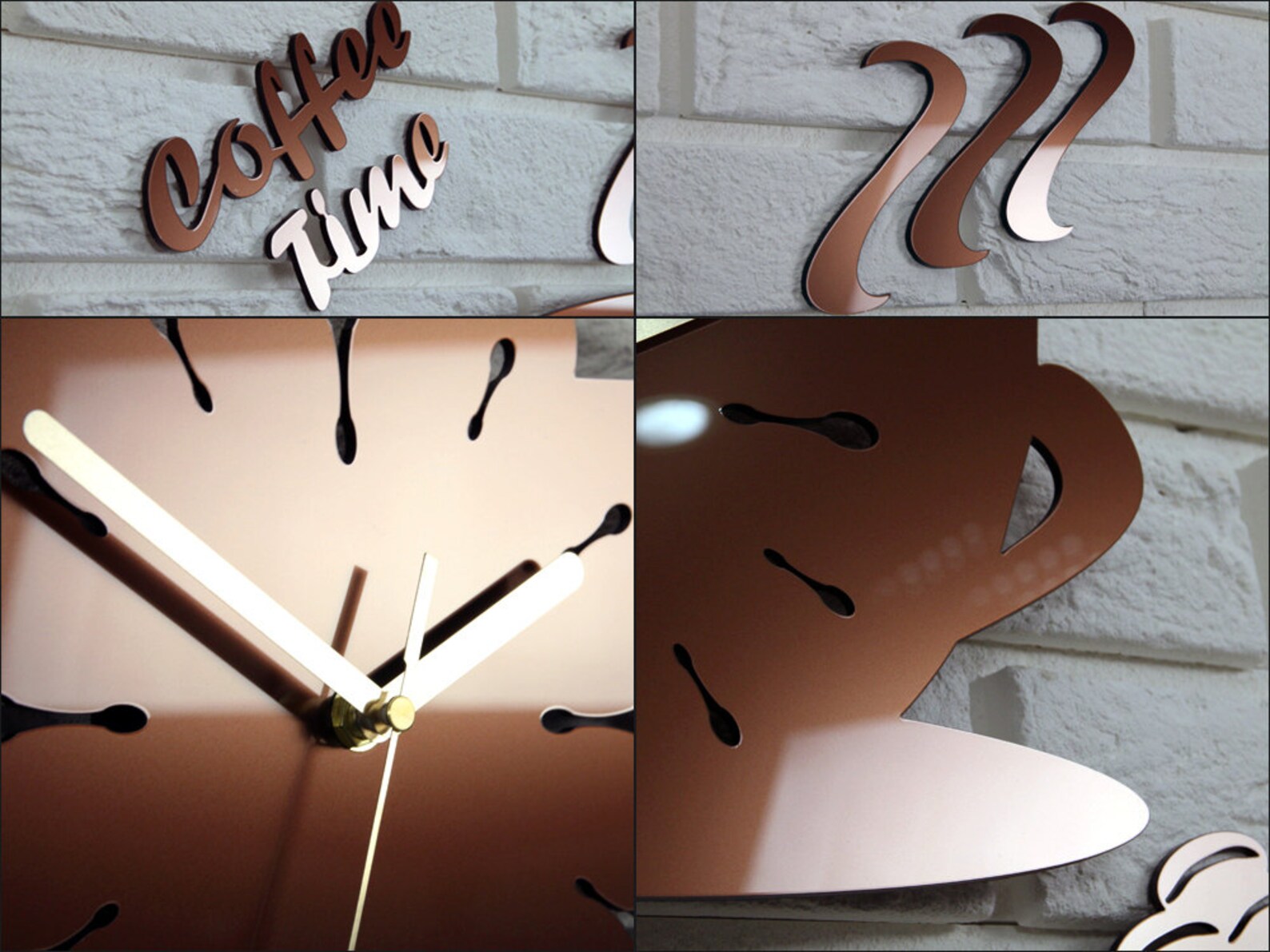 Large Wall Clock to Kitchen Watch Modern Clock Metalic Copper - Etsy