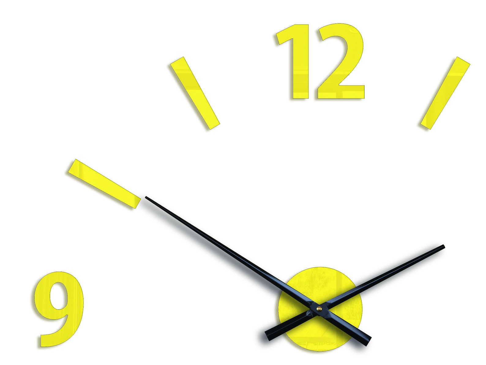 Wall Clock, Modern Wall Clock, Yellow Clock, Diy, Large Clock XL 29.53 ...