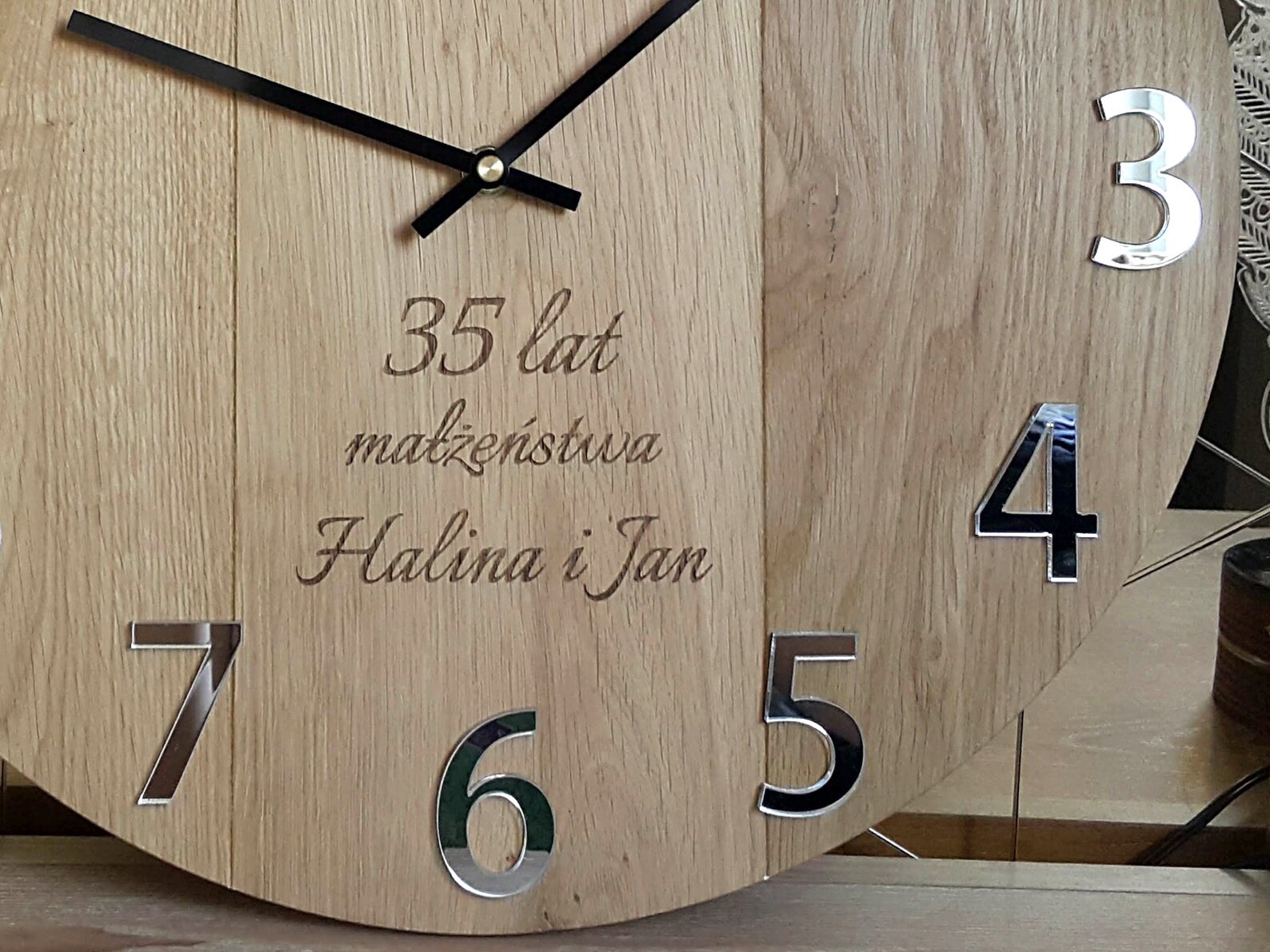 Large Wall Clock With Mirror Numbers With Personalization : on - Etsy
