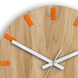 Wall Clock Simple Orange With White Clock Hands, Modernclock 33,5cm ...